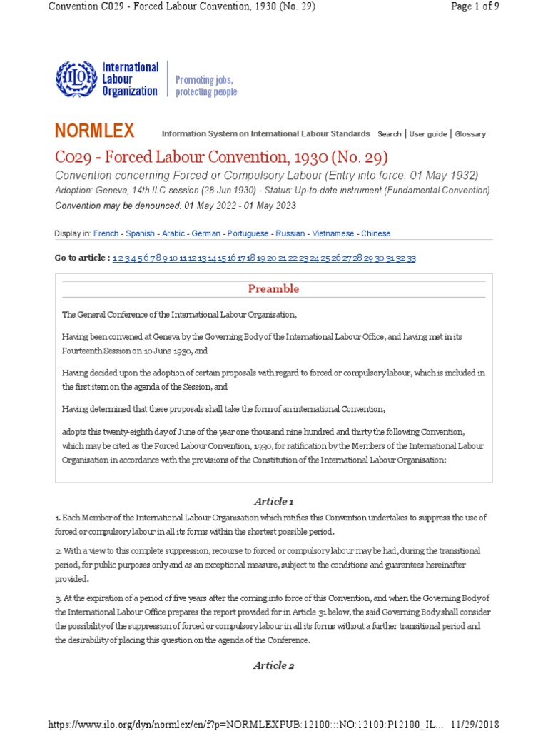 ILO Forced Labour | PDF | International Labour Organization | Unfree Labour