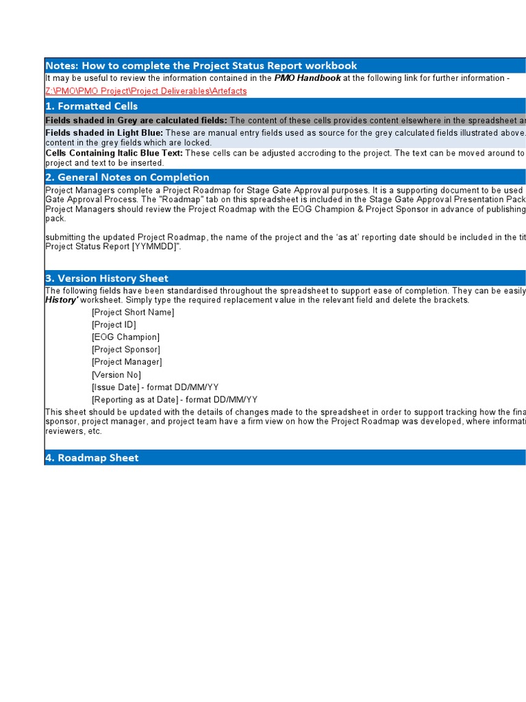 (PROJECT NAME) Project Roadmap (YYMMDD) V1 | PDF | Spreadsheet | Software