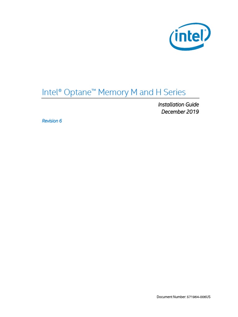 Intel Optane Memory User Installation | PDF | Bios | Solid State Drive