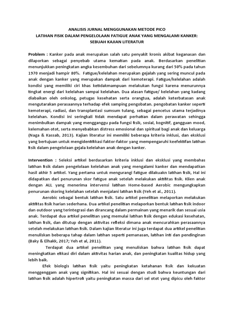 Analisis Jurnal Menggunakan Metode Pico | PDF