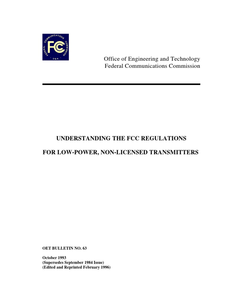 Understanding The FCC Part 15 Regulations For Low Power Non Licensed ...