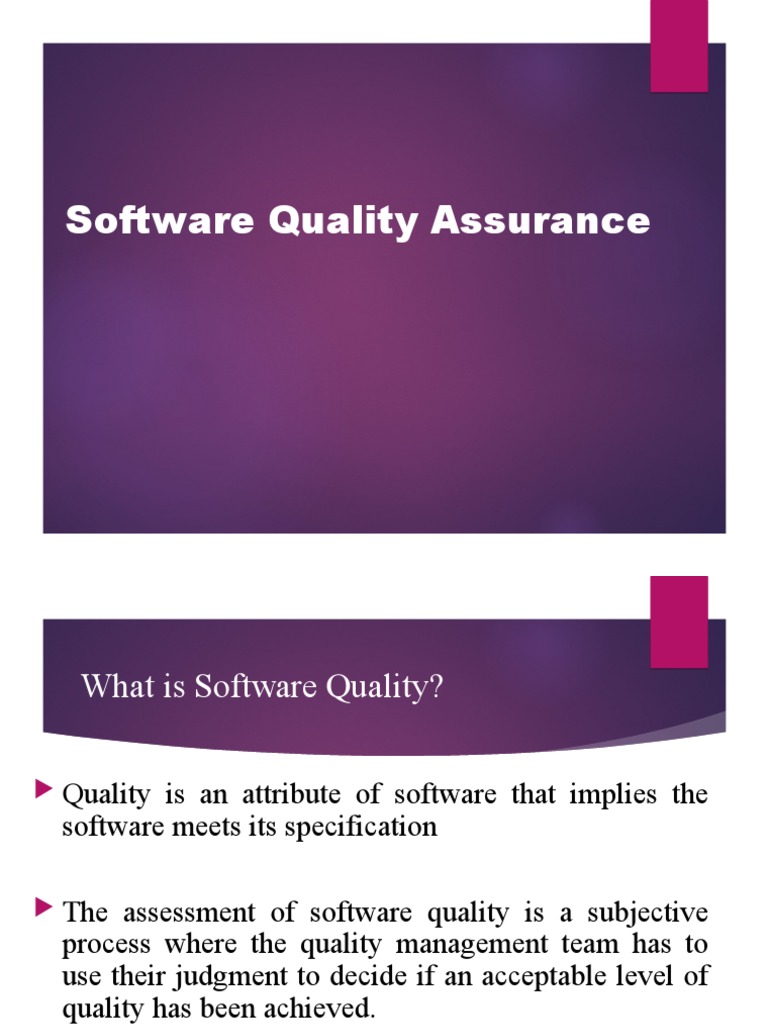 8.2 - Software Quality Assurance - Revised | PDF | Software Quality | Reliability Engineering