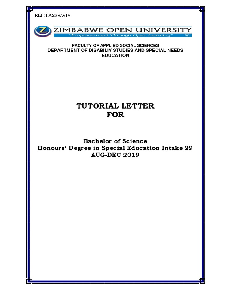 Tutorial Letter | PDF | Distance Education | Reason