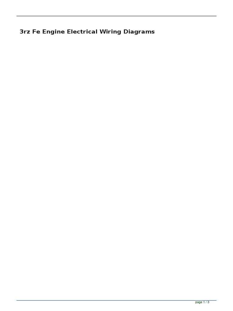 3rz Fe Engine Electrical Wiring Diagrams: Page 1 / 3 | PDF | Nature