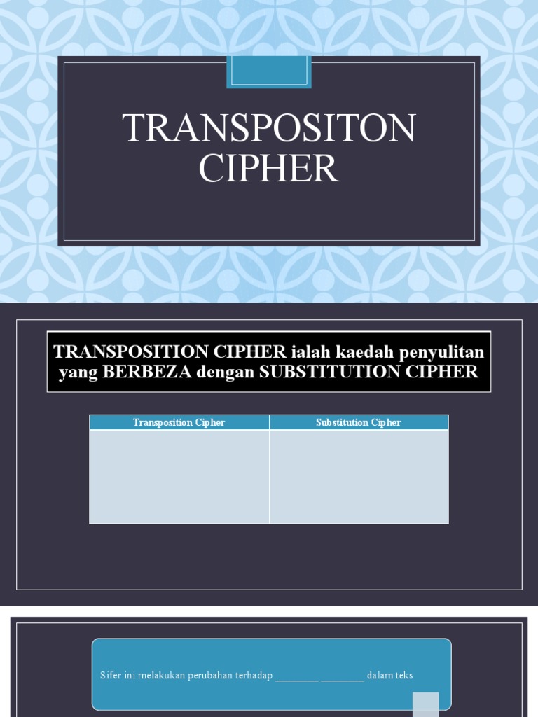 Transposition Cipher | PDF