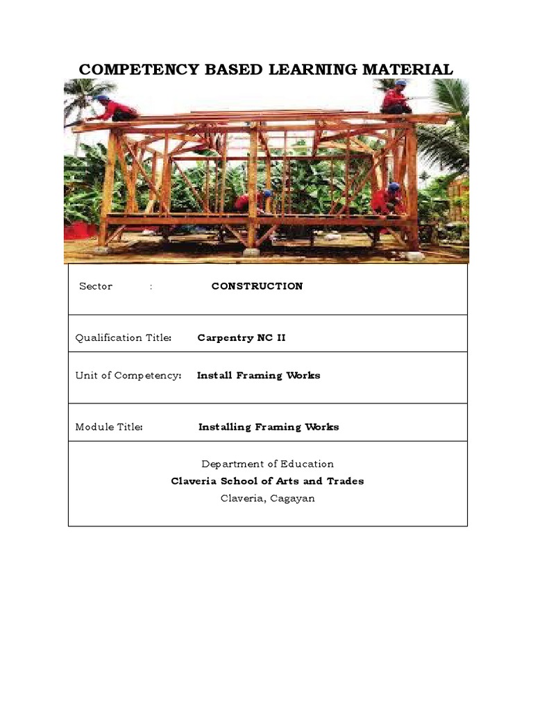 Competency Based Learning Material Sector Construction Pdf