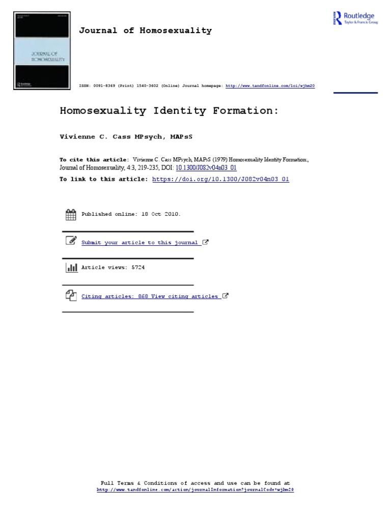Homosexuality Identity Formation Study | PDF