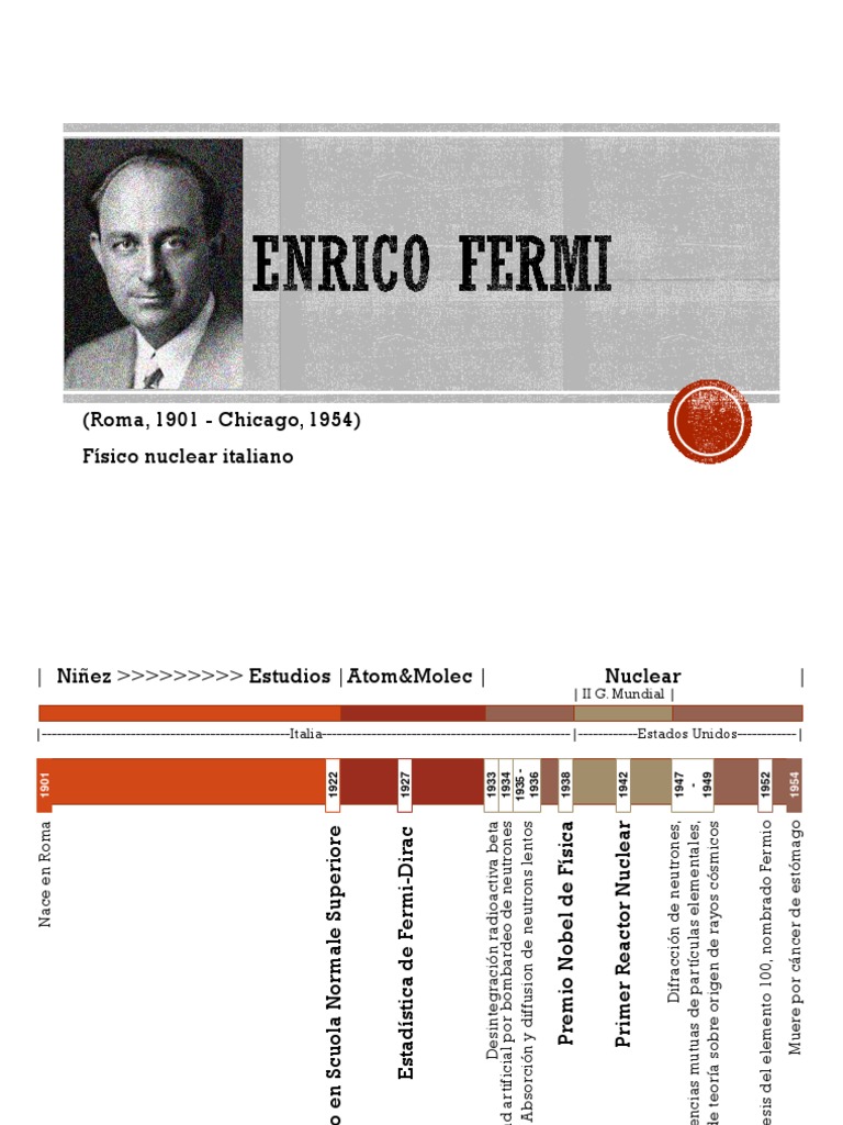 Enrico Fermi Presentación | PDF | Desintegración radioactiva | Física ...