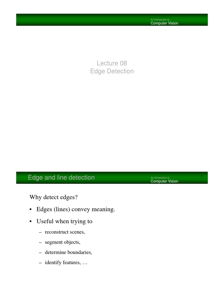 Edge Detection: Computer Vision | Download Free PDF | Algorithms | Graphics