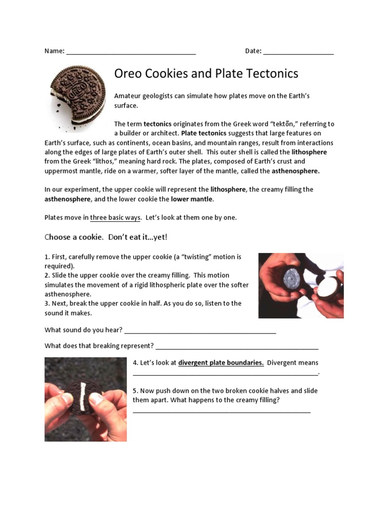 Oreo Cookie Plate Tectonics Lab | PDF | Plate Tectonics | Geophysics
