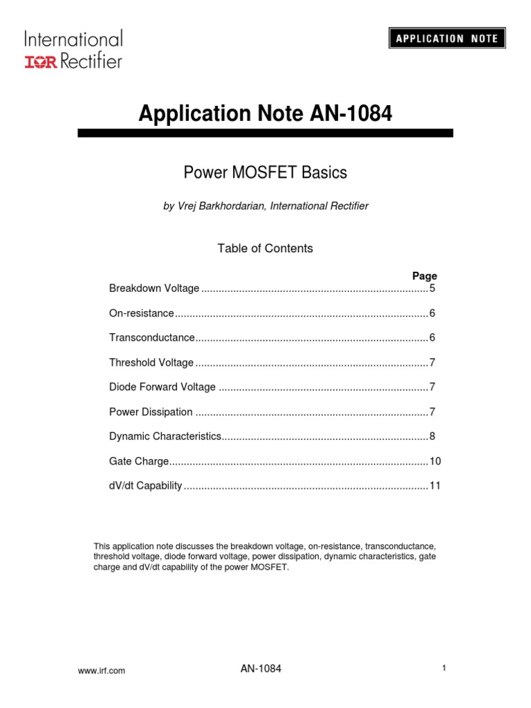 Power MOSFET Basics | PDF | Field Effect Transistor | Bipolar Junction ...