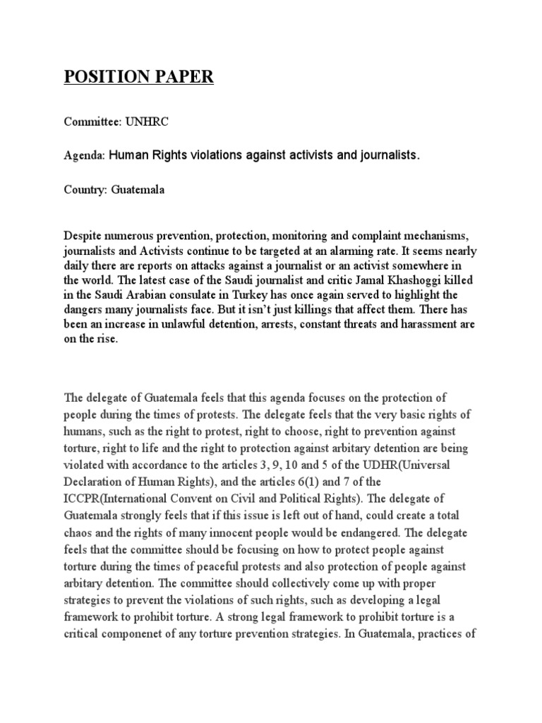Position Paper1.0 | PDF | Torture | Human Rights