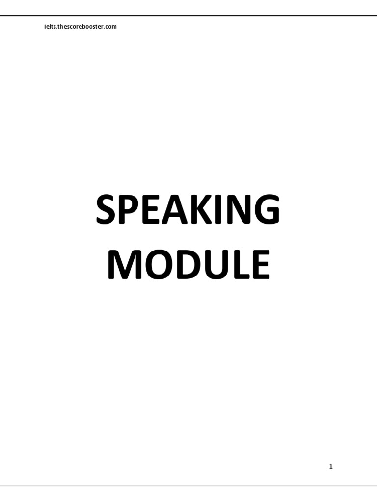 Speaking Module Pdf Question International English Language
