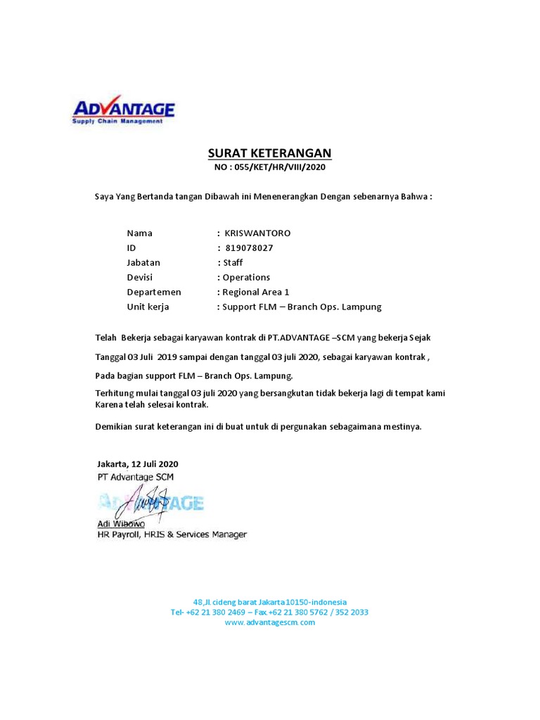 Surat Paklaring 3 | PDF