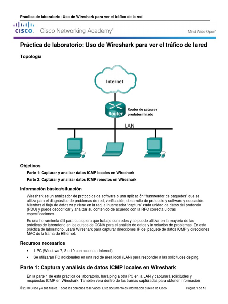 3.4.1.2 Lab - Using Wireshark To View Network Traffic | PDF | Controlador de interfaz de red ...