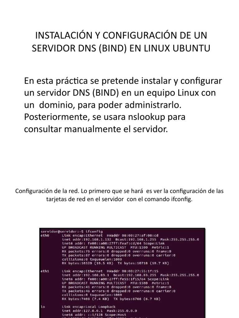 Instalación y Configuración de Un Servidor DNS | PDF | sistema de nombres de dominio ...