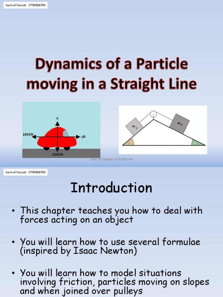 3) M1 Dynamics of A Particle Moving in A Straight Line | PDF ...