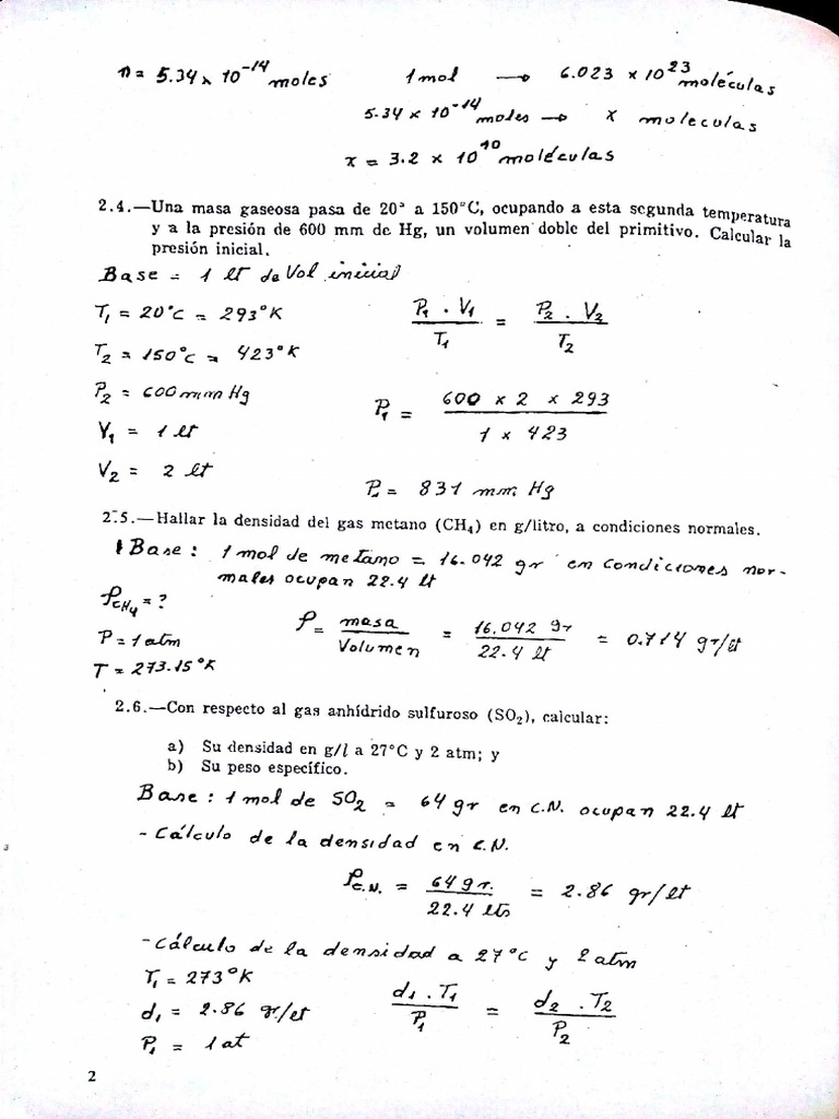 Ejercicios de Fisicoquímica 1 | PDF
