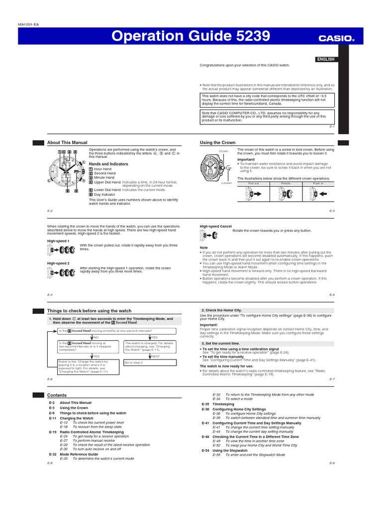 Casio Edifice Manual PDF | PDF | Daylight Saving Time | Time