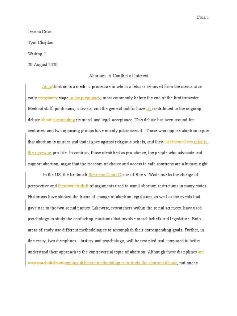 Wp1-Tracked Changes | PDF | Abortion | Roe V. Wade