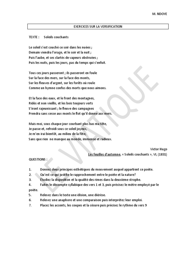 Exercices de versification en poésie | PDF | Poésie