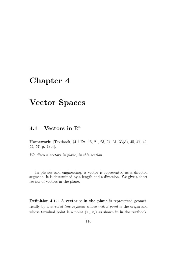 Linear Algebra: Vector Spaces | PDF | Linear Subspace | Basis (Linear ...