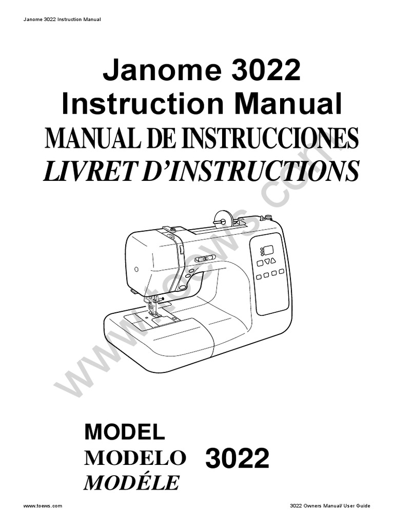 Janome 3022 User Guide | PDF | Sewing Machine | Sewing
