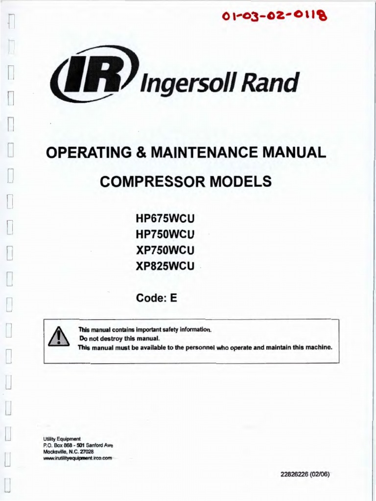 Ingersoll Rand Compressor Service Manual