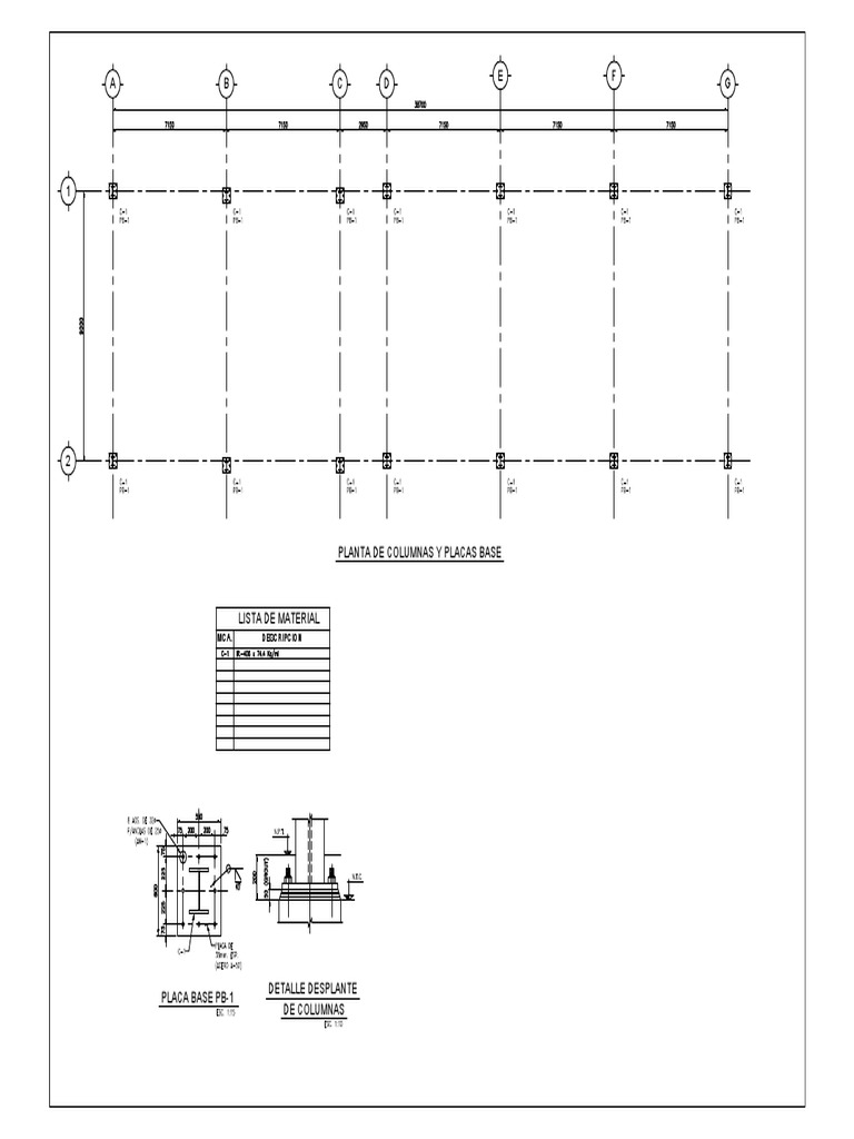 PLANTA DE COLUMNAS Y PLACAS BASE-Model PDF | PDF