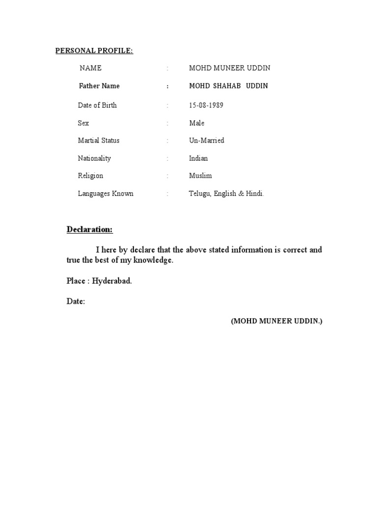 Personal Profile | PDF