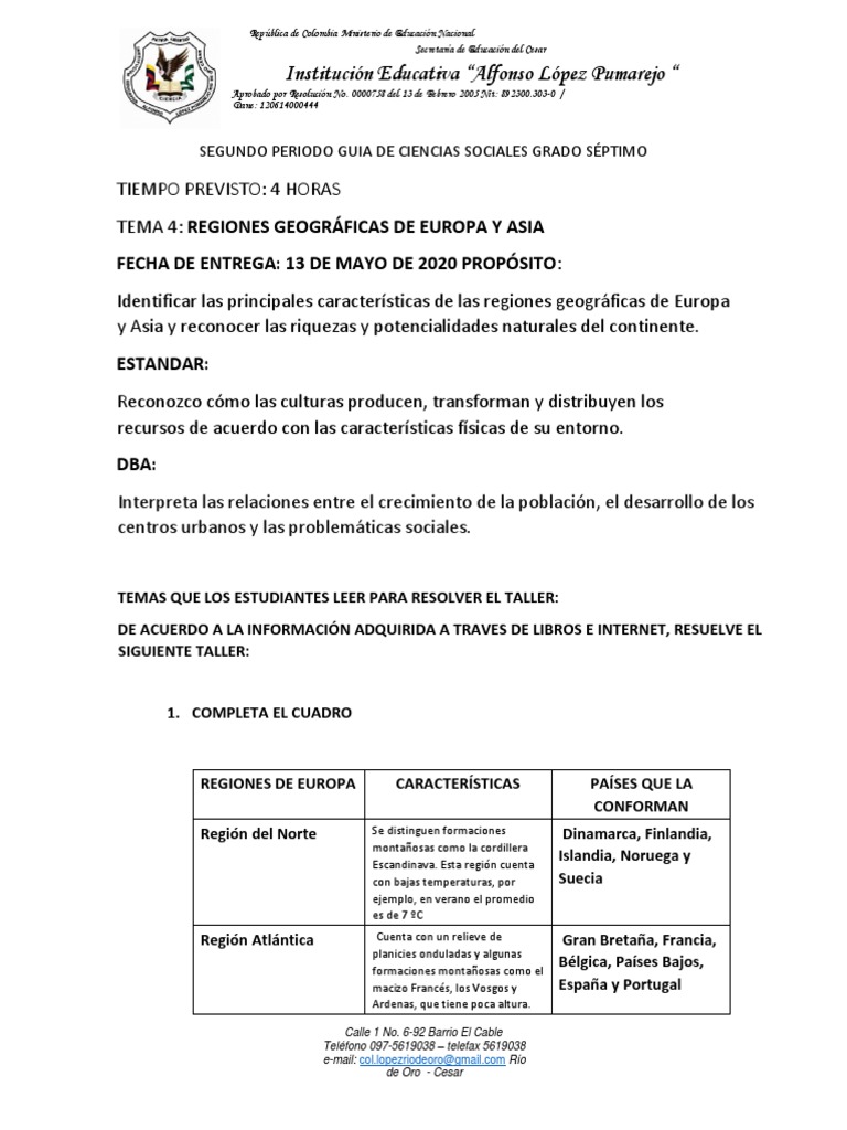 Guía de Ciencias Sociales 7° Grado | PDF | Asia | Danubio
