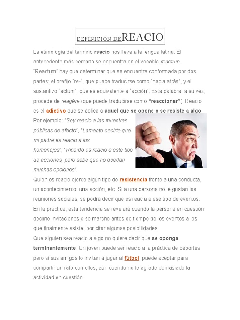 Definición de Reacio | PDF