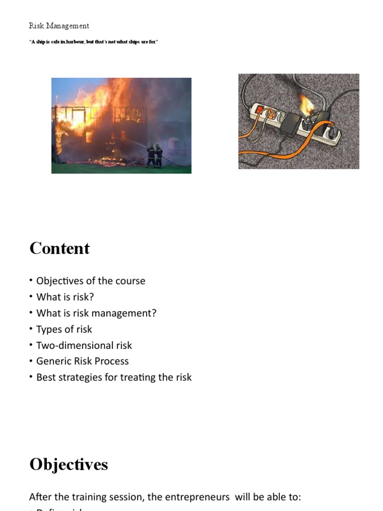 Risk Management Lecture Notes | PDF | Risk | Risk Management