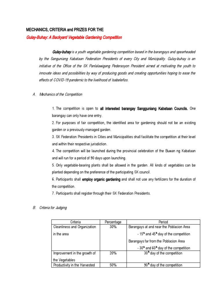 Backyard Gardening Mechanics and Criteria | PDF