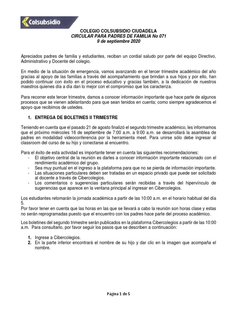 071 Circular Entrega de Informes Segundo Trimestre | PDF | Business