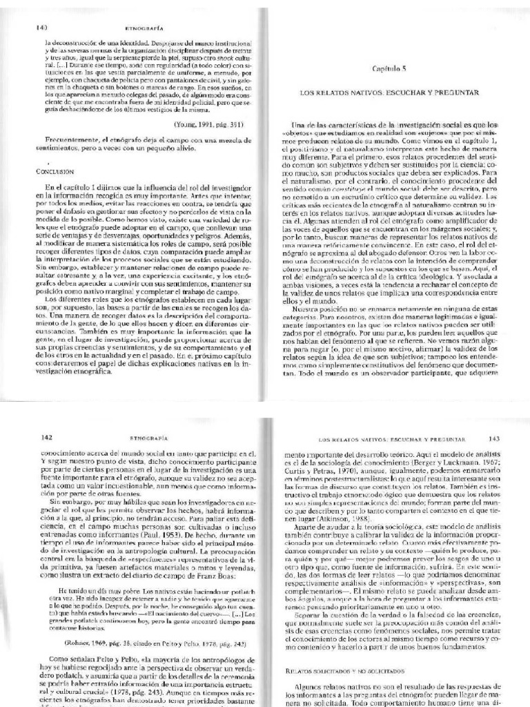 Etnografia. Metodos de Investig - Hammersley, Martyn y Atkinson, .PDF - Cap - 5 PDF | PDF