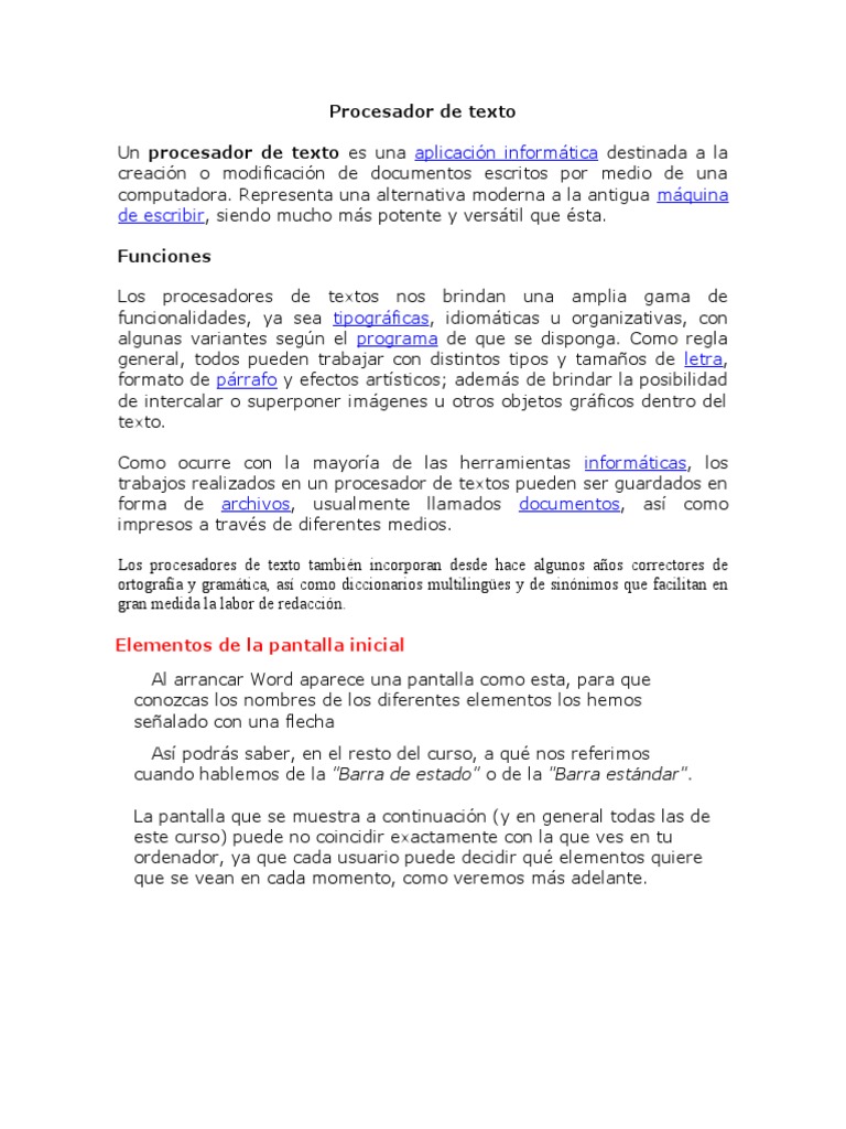 TEORIA INFORMATICA Word | PDF | Procesador de textos | Informática