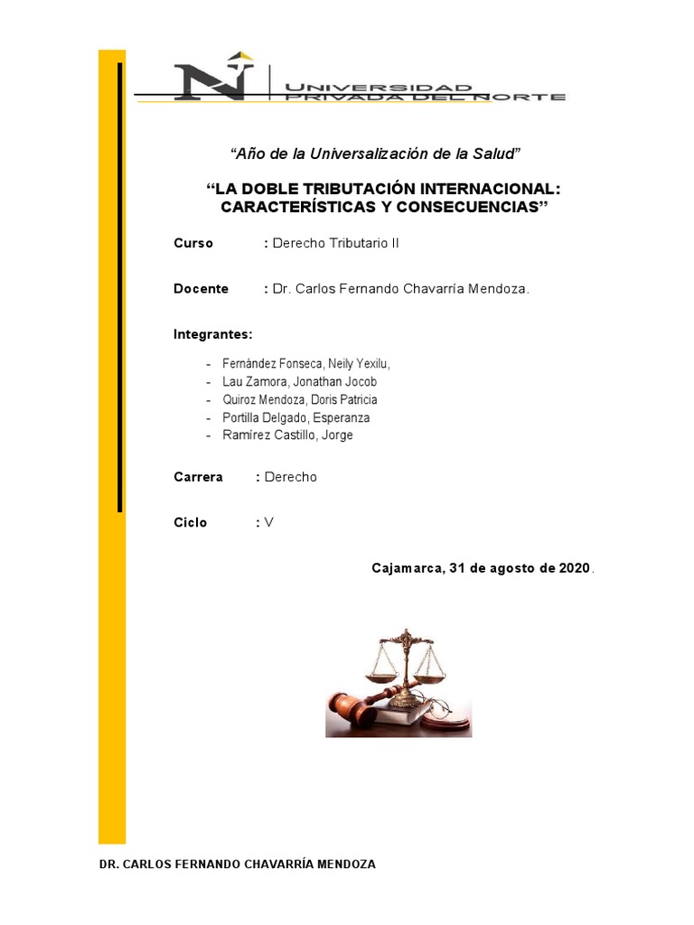 T1. La Doble Tributación Internacional. Características y Consecuencias ...