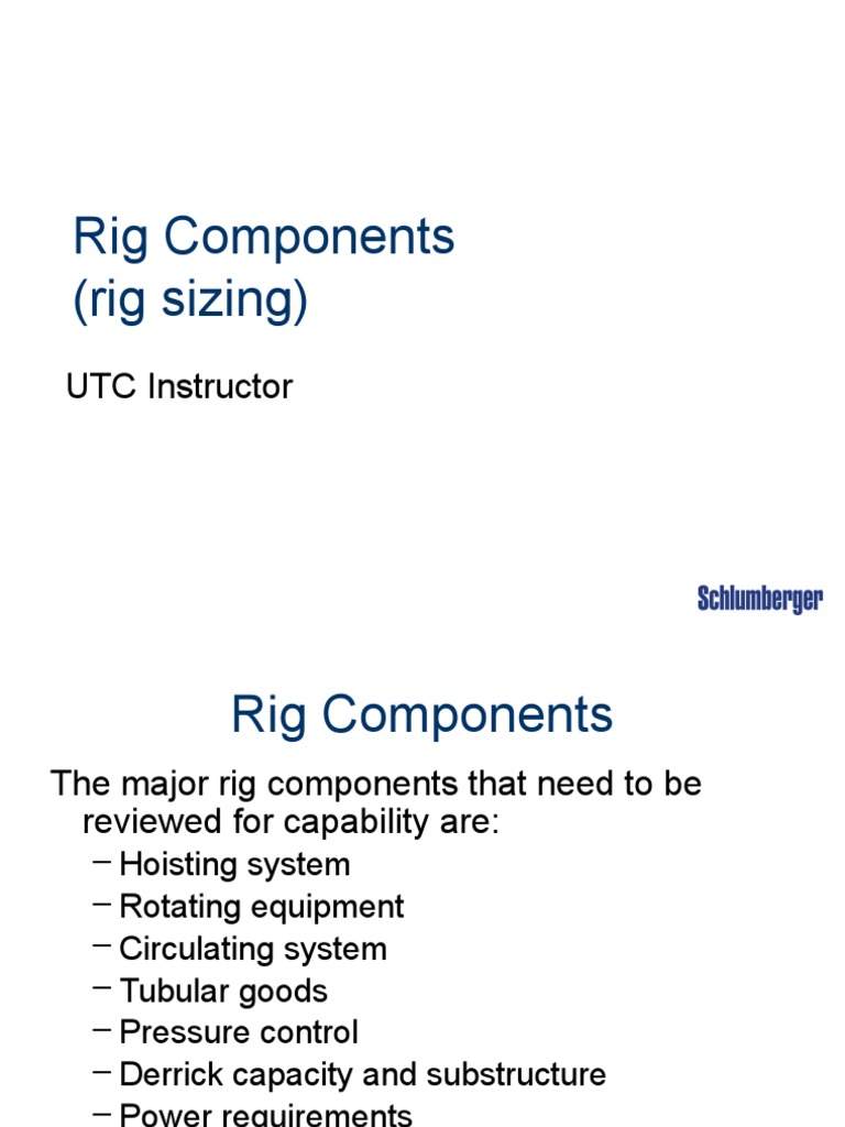 Rig Sizing DE1 - Current | PDF | Pump | Drilling Rig