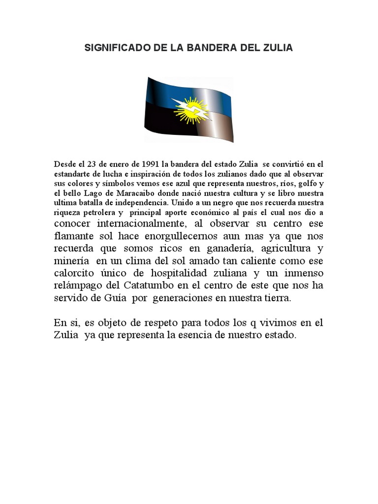 Significado de la Bandera del Zulia | PDF | Ciencias sociales | Viajes ...