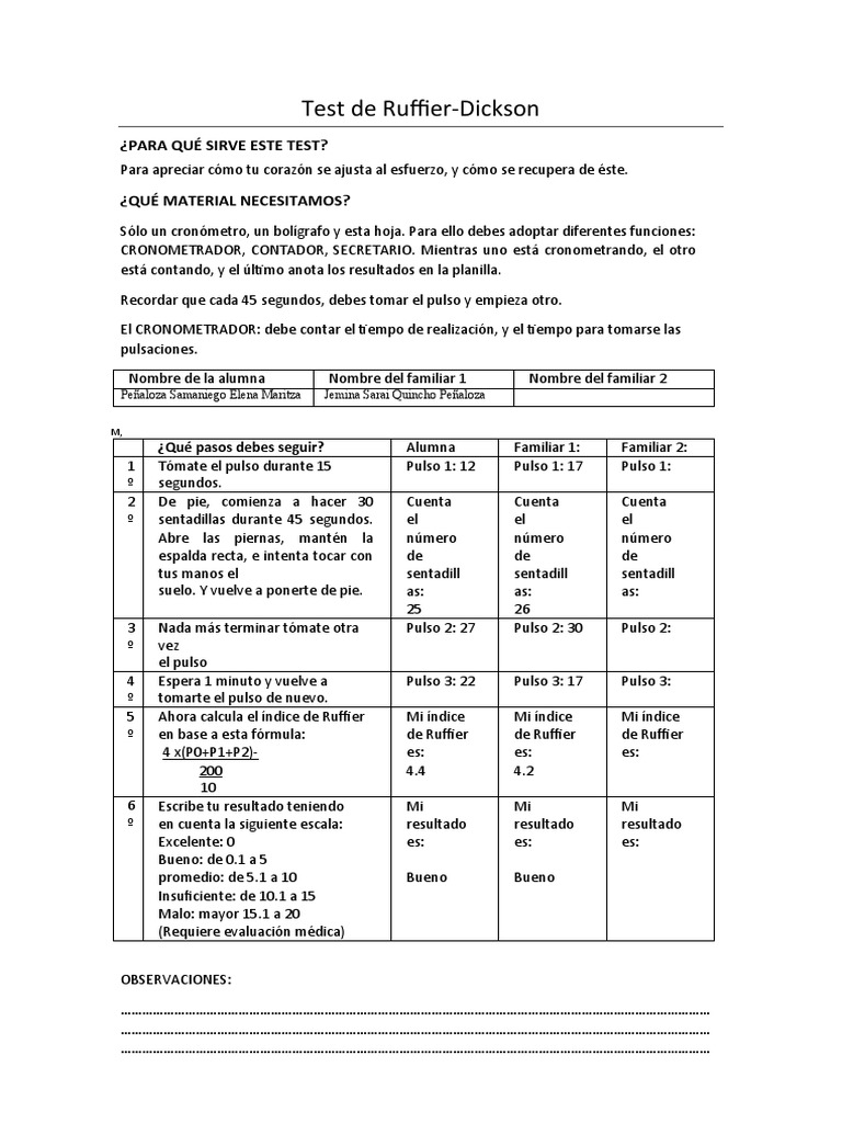 Test de Ruffier | PDF