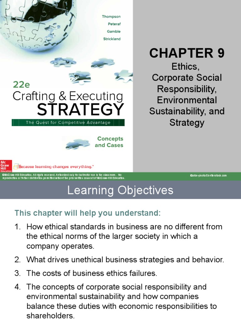 Ethics, Corporate Social Responsibility, Environmental Sustainability ...