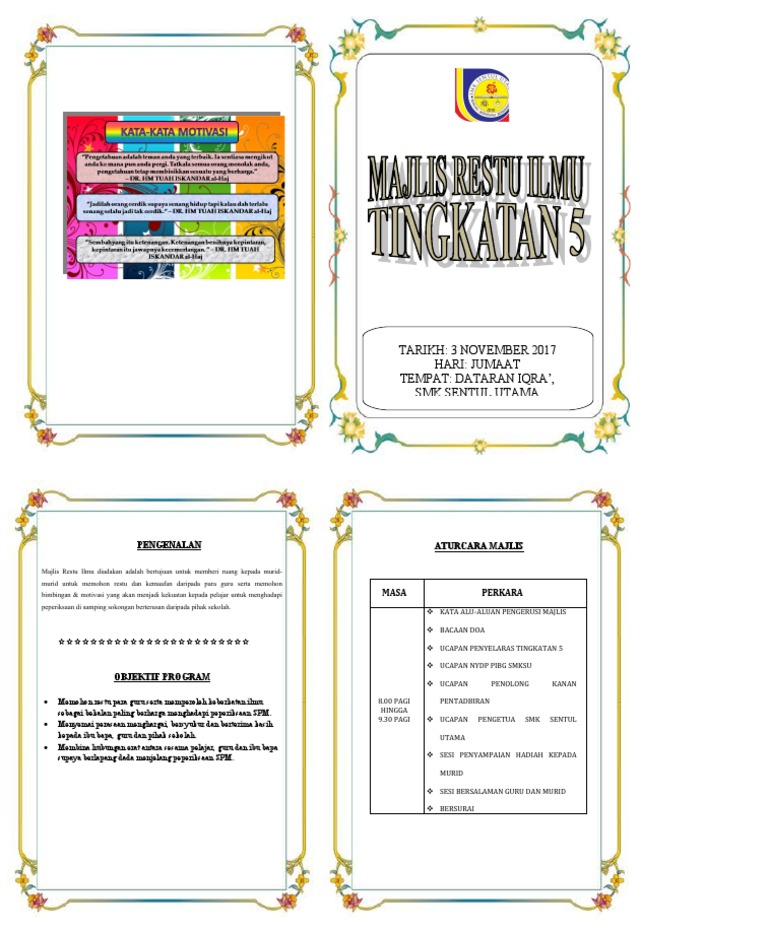 Brosur Program Restu Ilmu SPM | PDF