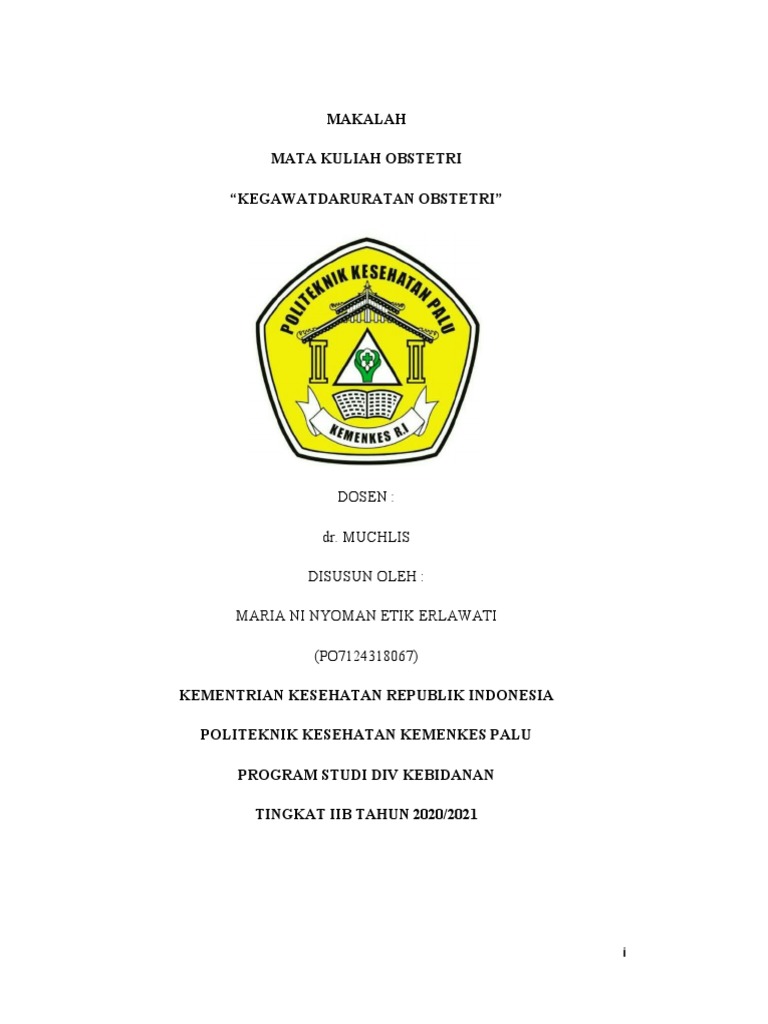 Makalah Obstetri DR - Muchlis | PDF