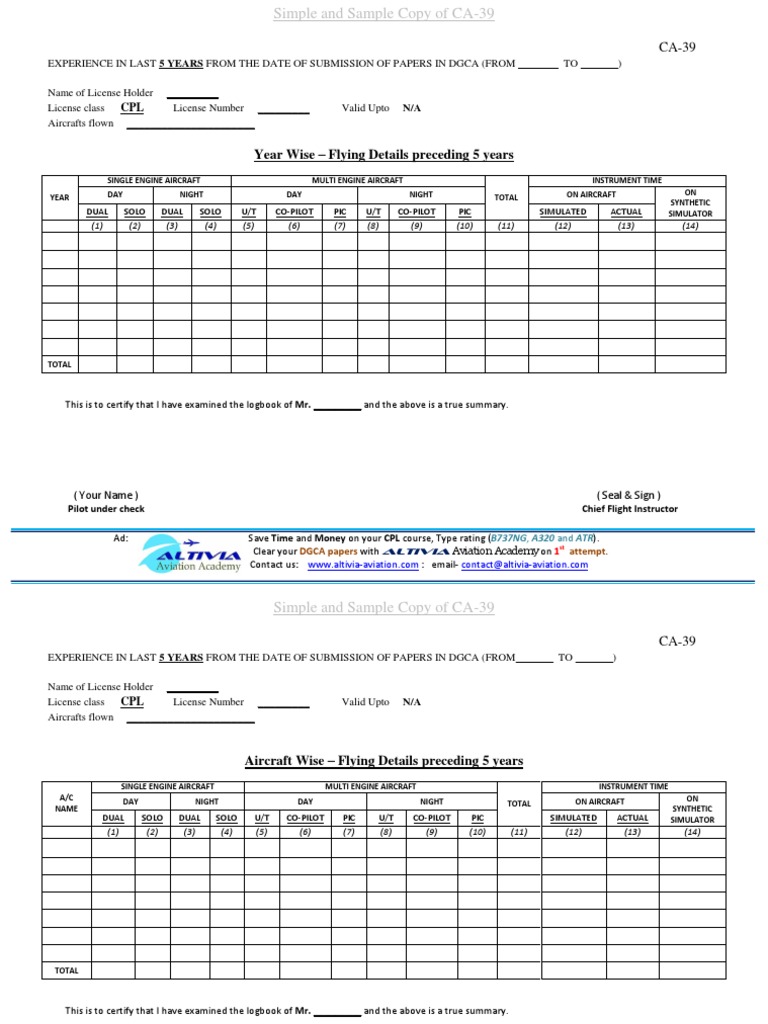 Ca 39 | PDF | Flight Instructor | Aerospace
