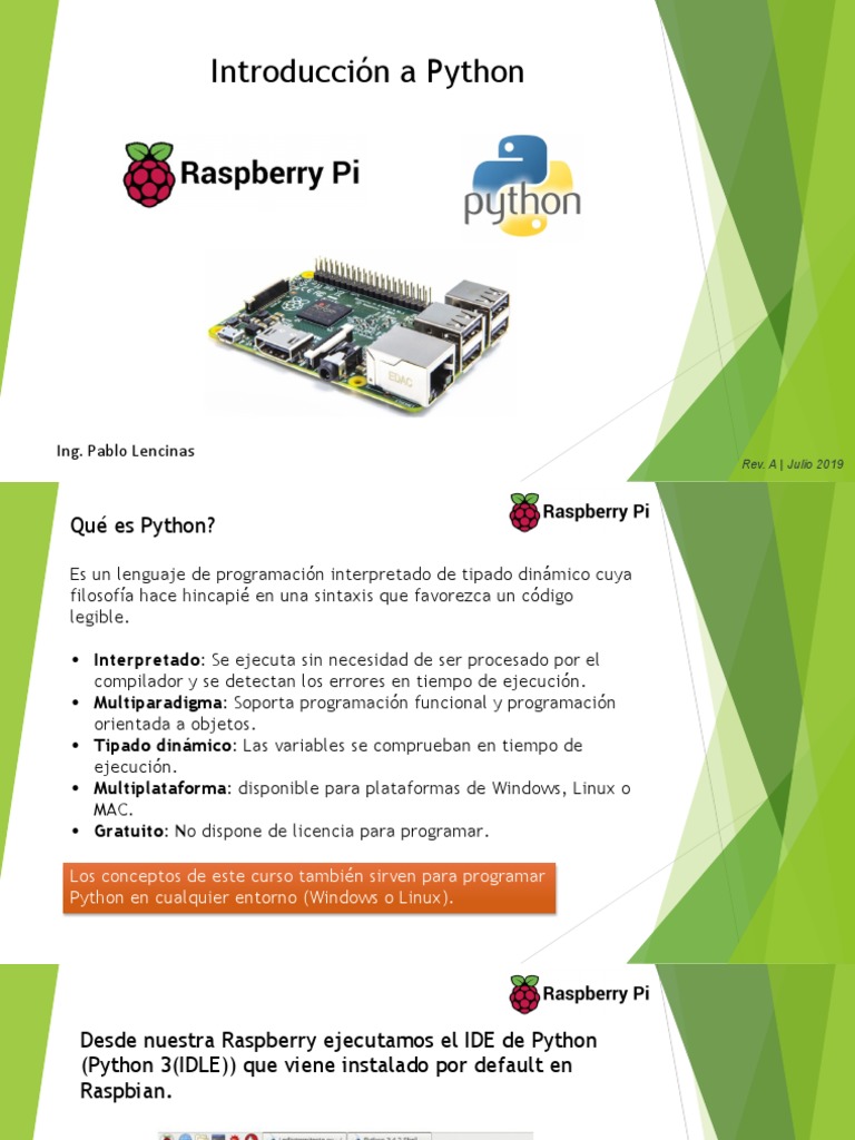 Introducción A Python | PDF | Python (lenguaje de programación) | Tipo de datos