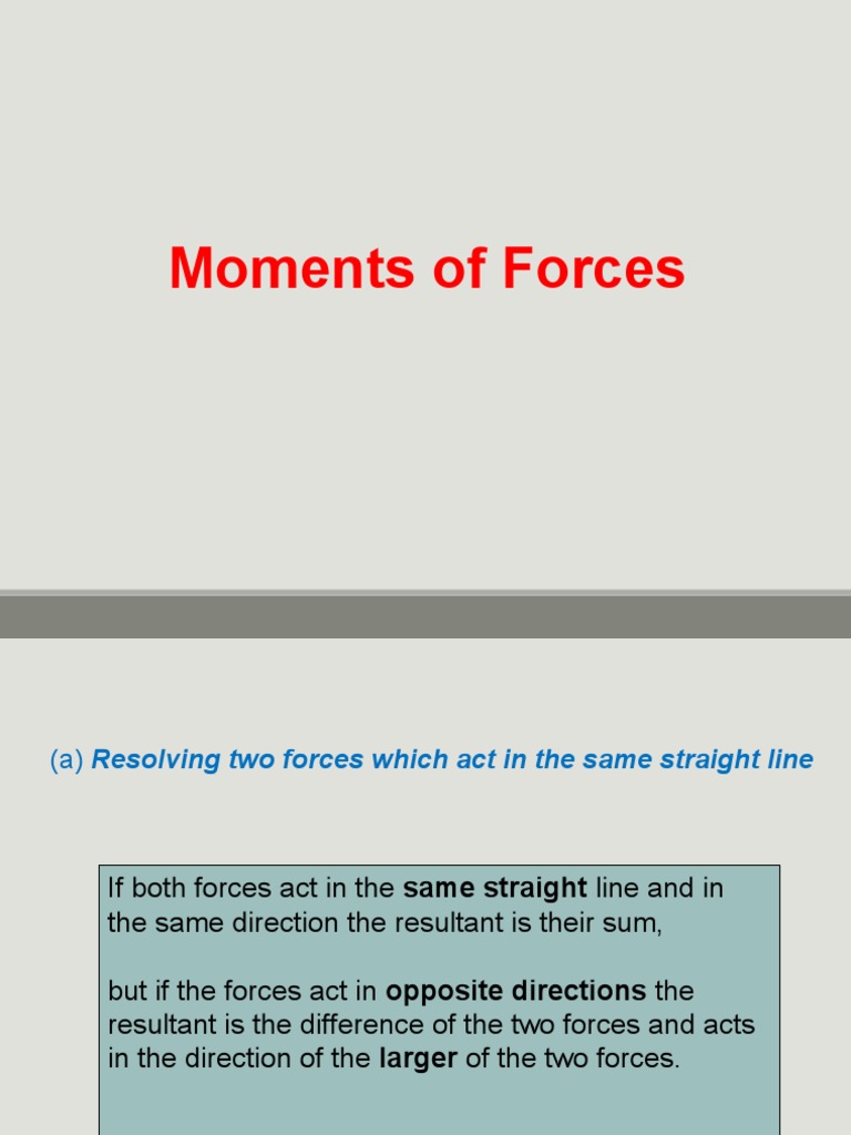 Moments of Forces | PDF | Weight | Force