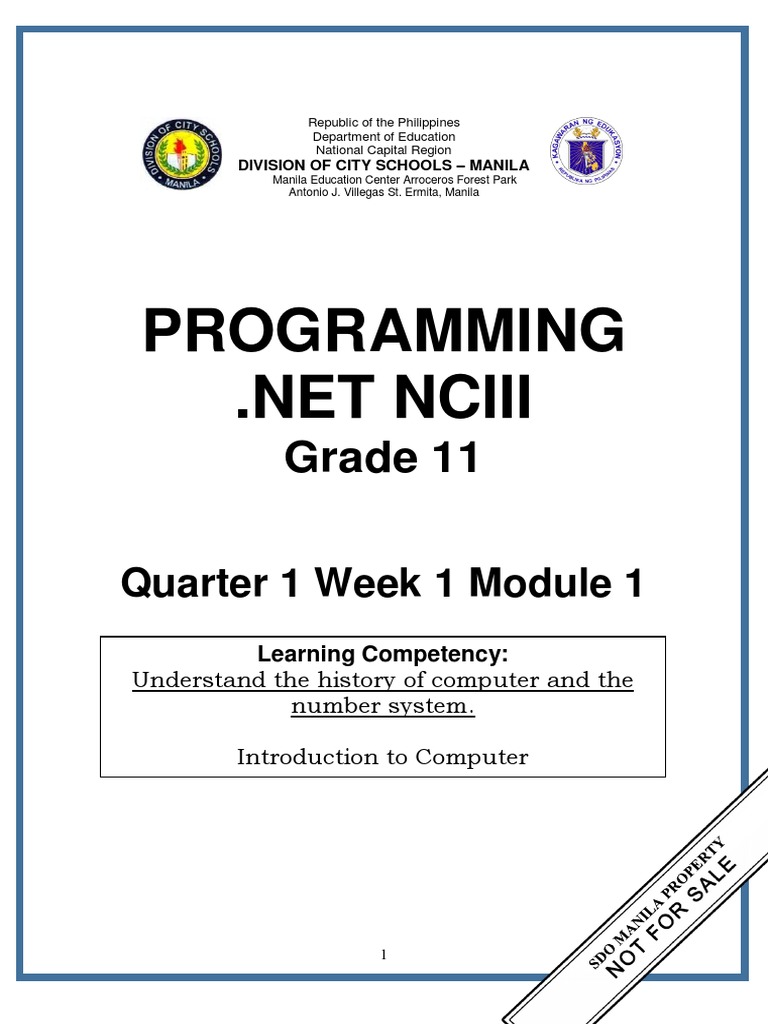 PROGRAMMING 11 - Q1 - W1 - Mod1 | PDF | Programming Language | Programmer