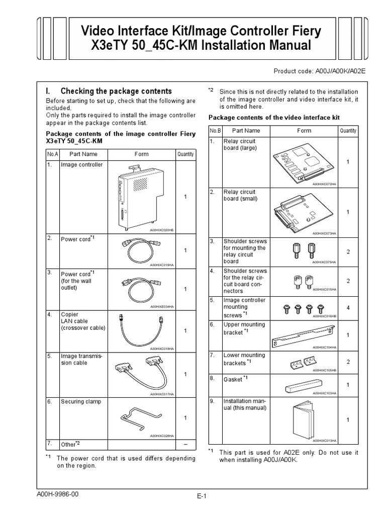 Video Interface Kit/Image Controller Fiery X3eTY 50 - 45C-KM ...