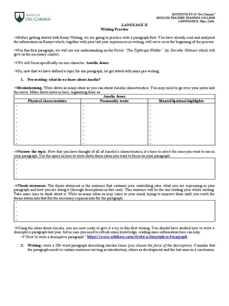 Language II - Writing Practice | PDF | Essays | Sentence (Linguistics)